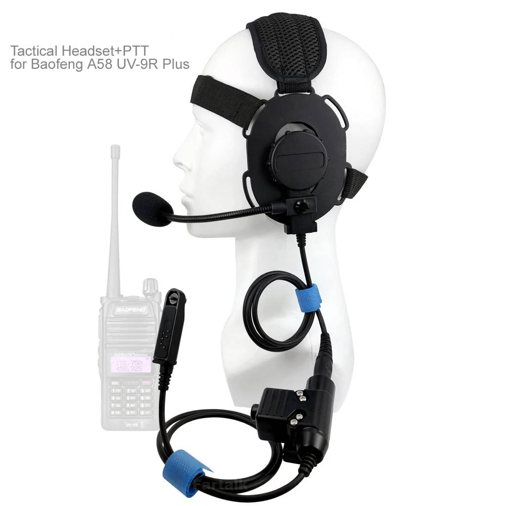 FT03 Tactical Headset U94 PTT for Baofeng BF-A58 UV-9R Plus BF-9700 GT ...