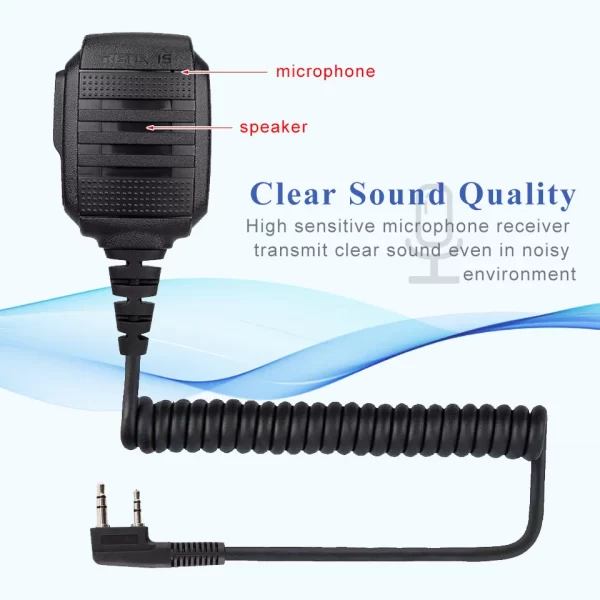 IP54 Waterproof Microphone Walkie Talkie Tangent Mic Shoulder Speaker ...