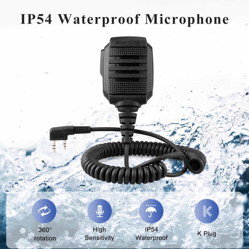 IP54 Waterproof Microphone Walkie Talkie Tangent Mic Shoulder Speaker ...
