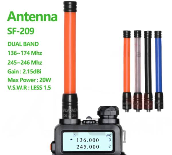 SF209 Mini SMA-F SMA-M BNC VHF 136~174 245~246Mhz Dual Band Soft ...