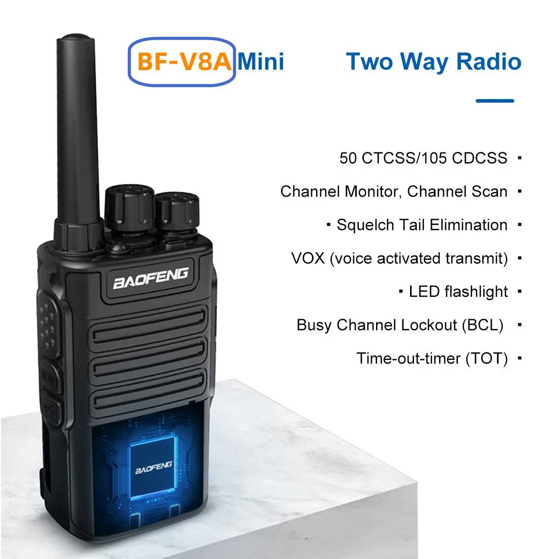Baofeng BF-V8A Walkie Talkie UHF 400-470MHZ Mini Radio Two Way Radio ...