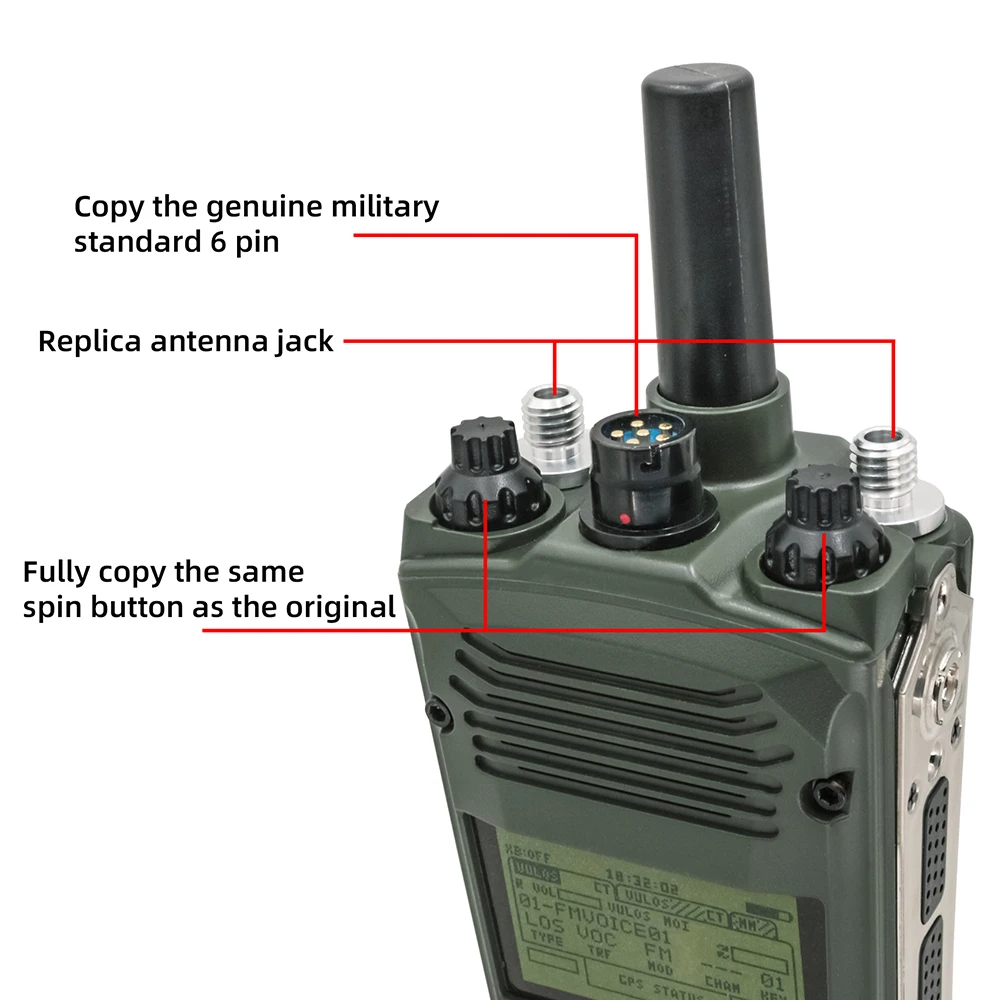 Tactical PRC163 Yaesu Vertex Plug Harris Military Radio Dummy Virtual Box PRC 163 for Yaesu VX ...