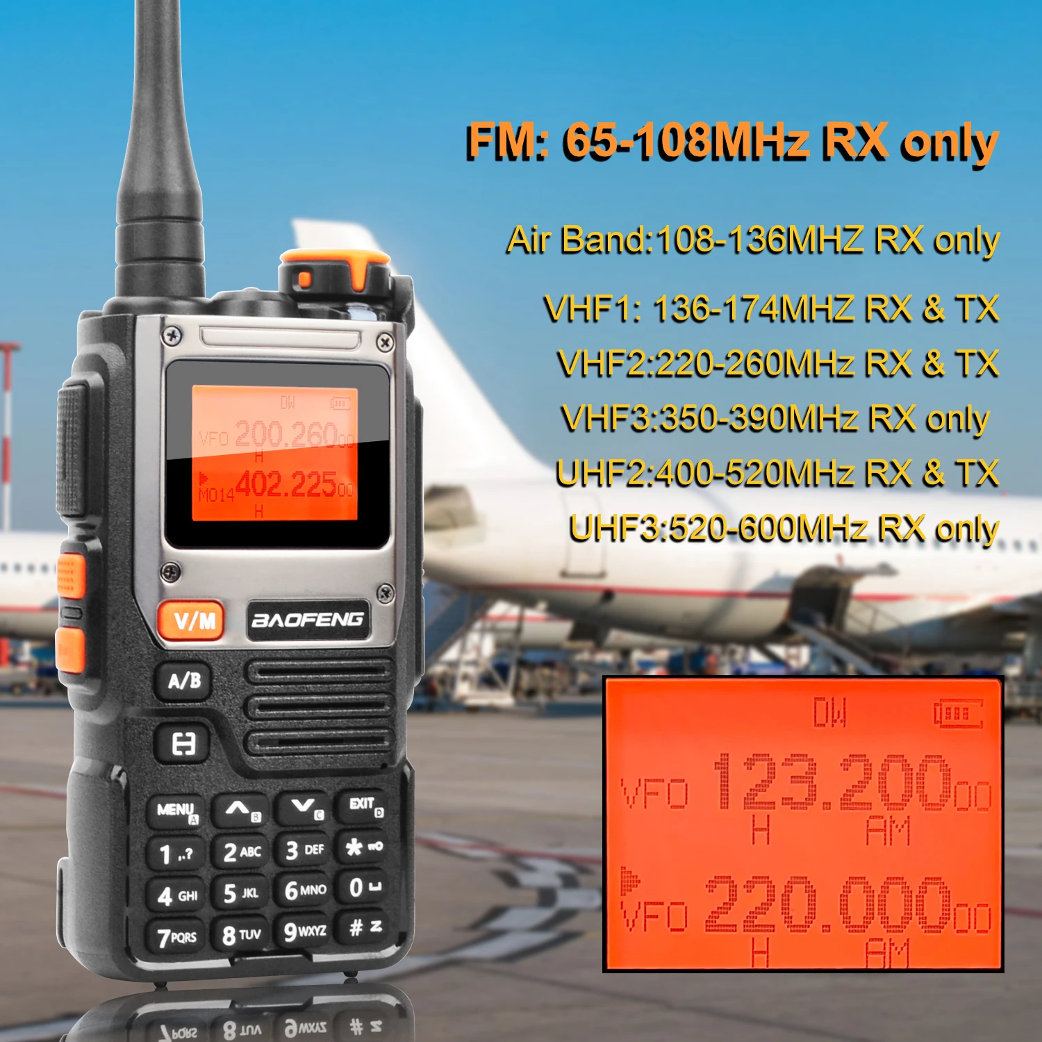 Cheap Baofeng UV-K61 AM FM Multi-band Walkie Talkie - ALAFONE