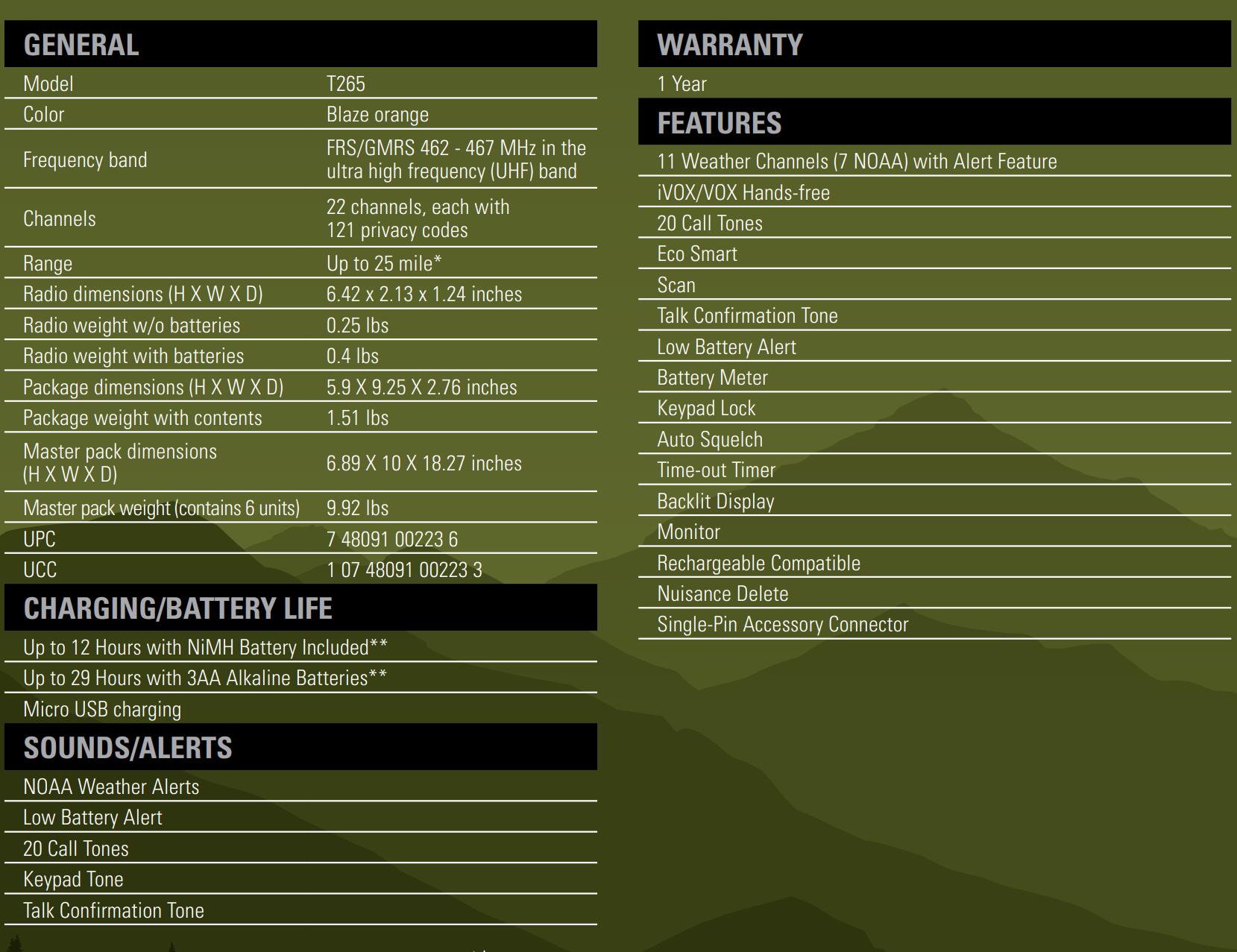 Motorola Talkabout T265 Solutions Radio FRS/GMRS Walkie Talkie ...
