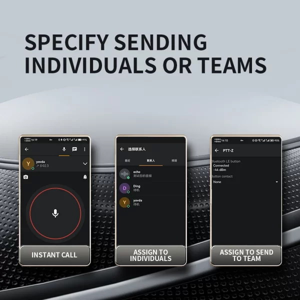 Wireless Bluetooth PTT Walkie Talkie Button with Adjustable Magic Strap ...