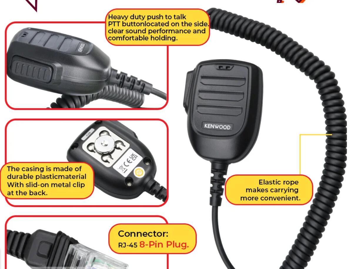 KMC-60 Hand Microphone for KENWOOD NX-740 NX-840 TK-7302 TKD-740 NX ...