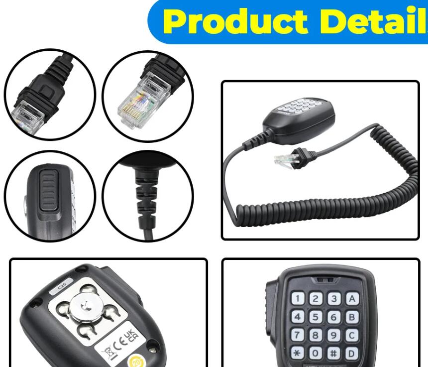 KMC-62 RJ45 8 Pin 16 keypad Walkie Talkie PTT Microphone for KENWOOD ...