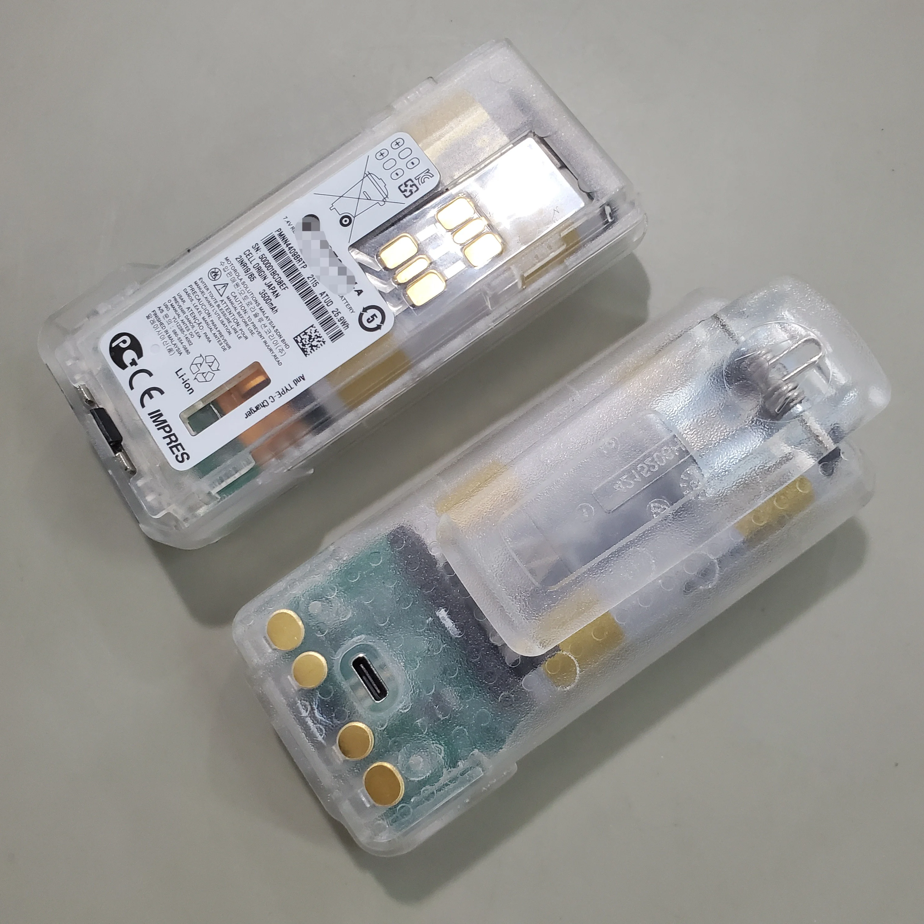New Transparent Battery Vibrating Bright Batteries for Motorola XiR ...