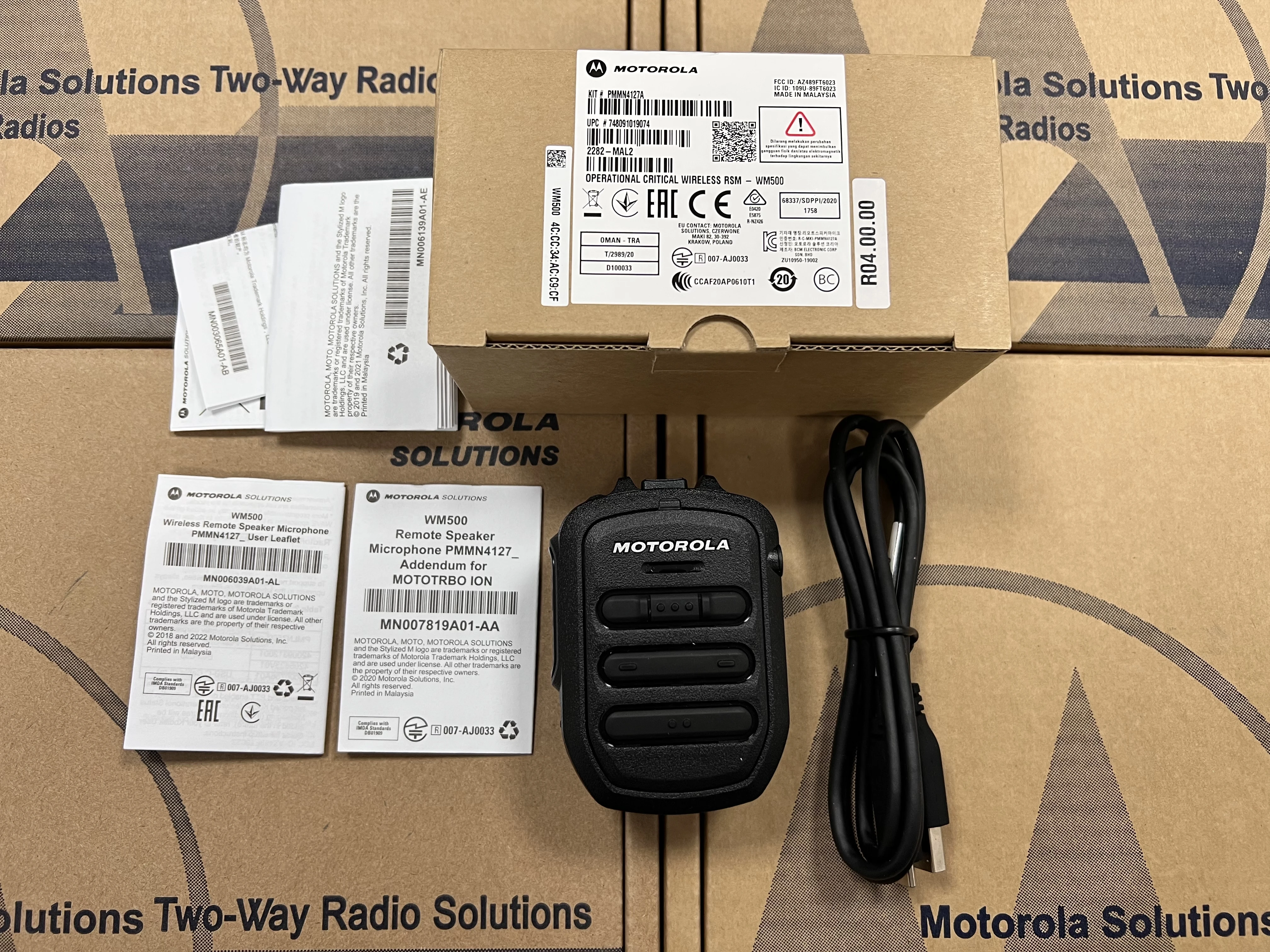 Original MOTOROLA PMMN4127 WM500 Wireless PoC/Radio Remote Speaker IP67 ...