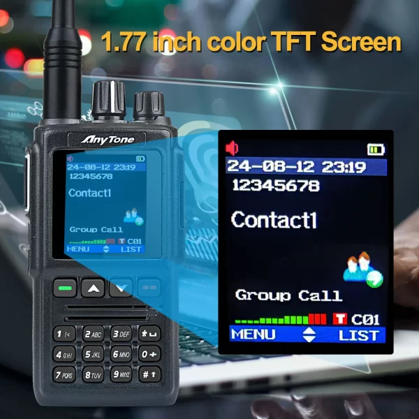 Anytone AT-D168UV AES256 Encryption DMR Digital and Analog Dual Band FM ...